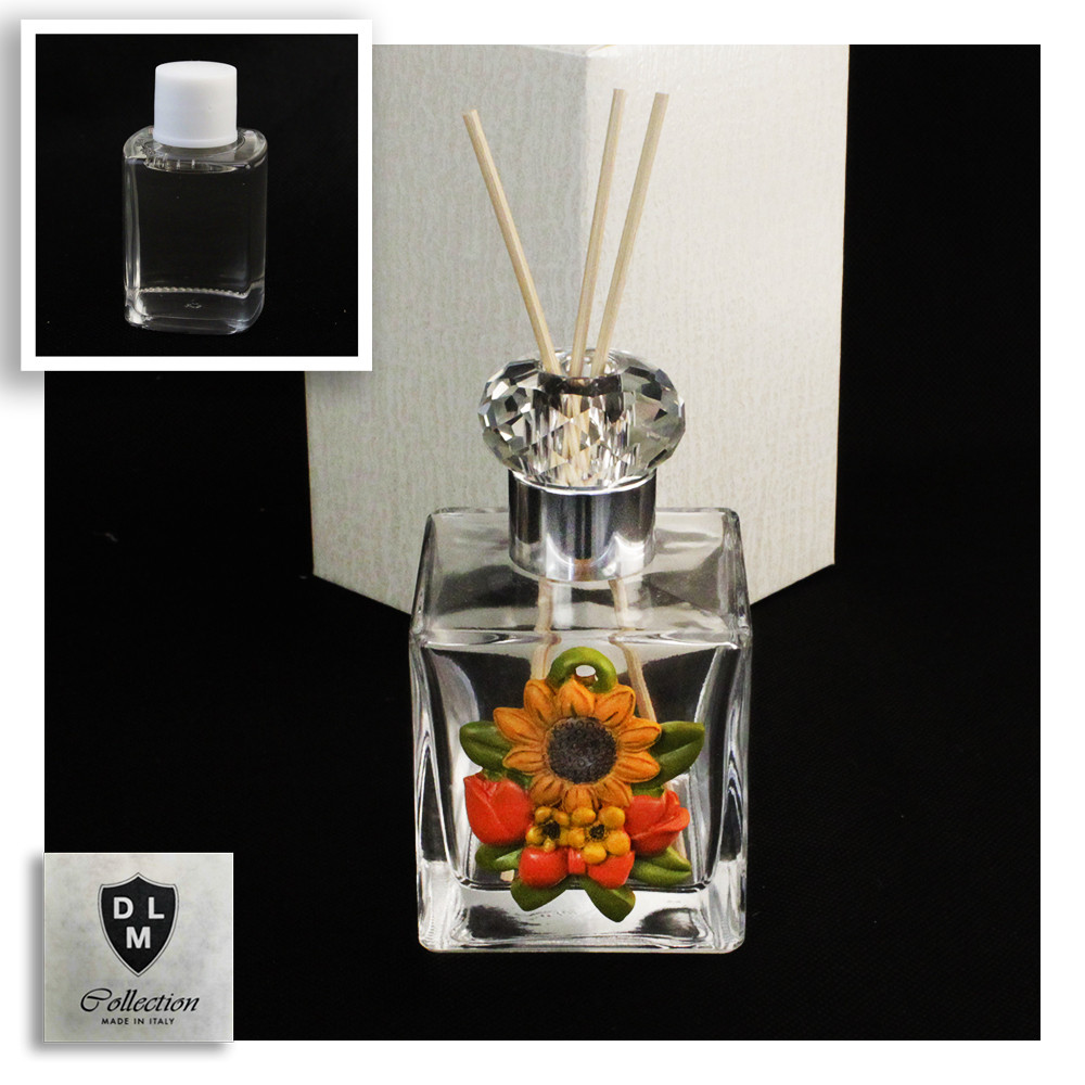 DLM - Diffusore Profumatore Argento Silver Fiori Rosa Girasole con ...