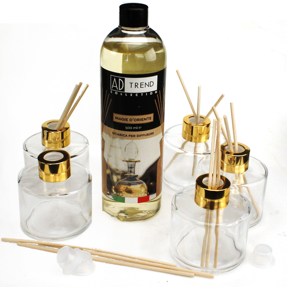 DLM - Kit 5 pz Profumatore in Vetro Tondo con Ricarica Profumo Essenza ... DLM - Kit 5 pz Profumatore in Vetro Tondo con Ricarica Profumo Essenza ...